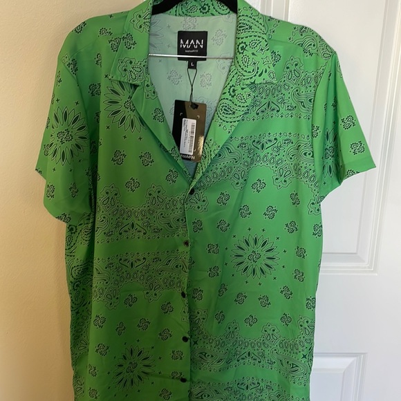 Boohoo | Shirts | Nwt Man Boo Hoo Green Shirt | Poshmark